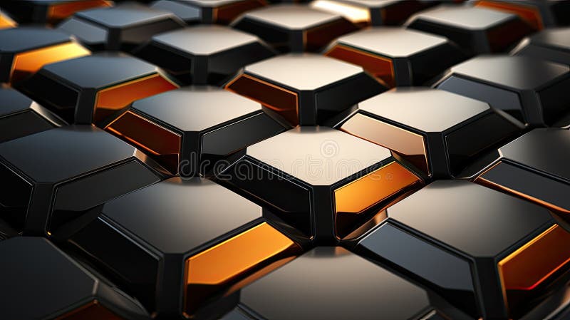 Futuristic Block Wall High Tech 3D, Hexagons Tile Pattern Stock ...