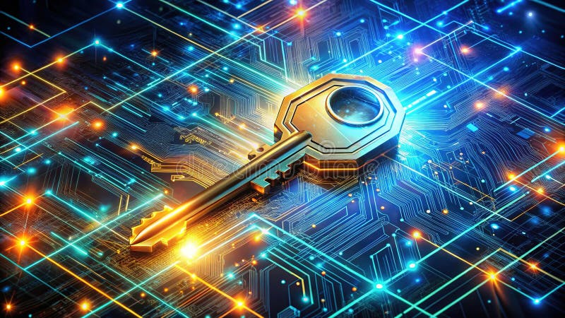 Futuristic Blockchain Key Illustration: a Visual Representation of Post ...