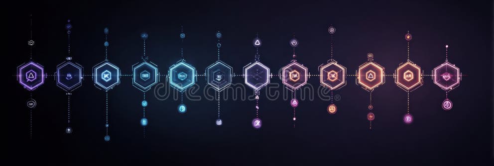 Futuristic Blockchain Structure Infographic Showcasing Interconnected ...