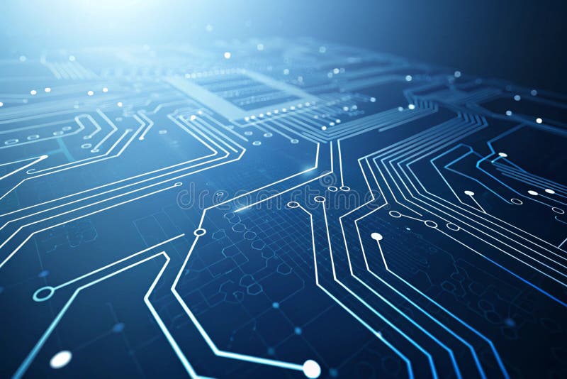 Abstract Computer Technology Blue Background Banner Stock Illustration ...