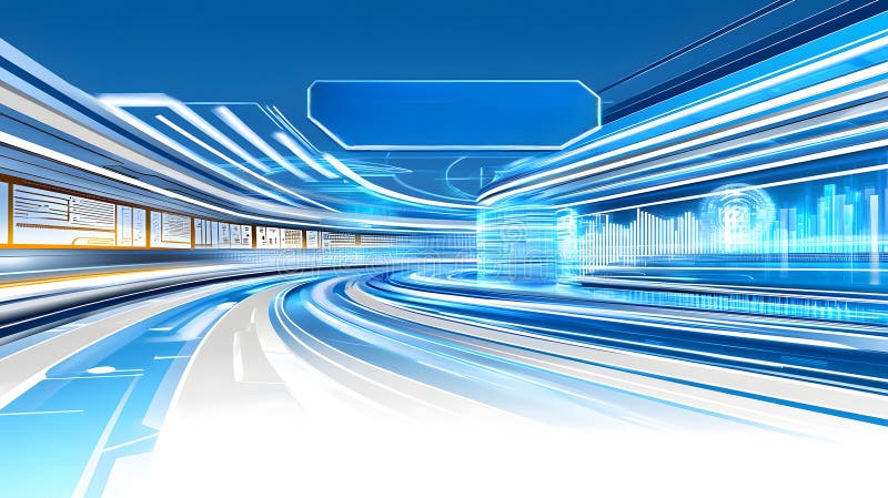 Futuristic Blue Abstract Technology Background Stock Illustration ...