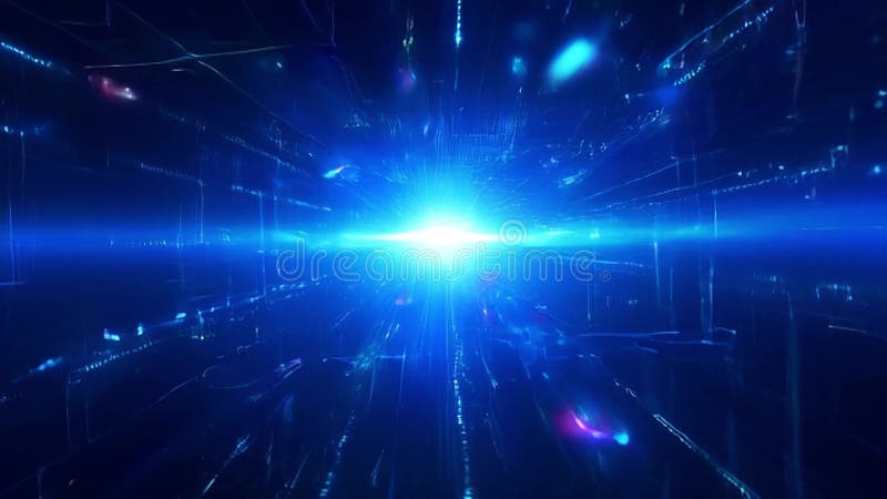 Futuristic Blue Abstract Technology Background with Dynamic Light ...