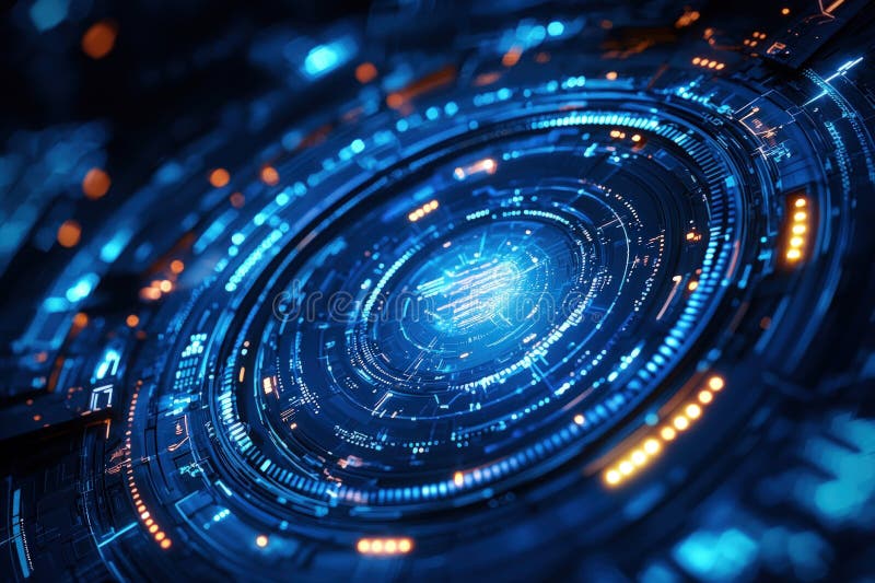 A Futuristic Blue Abstract Technology Background Featuring Digital ...