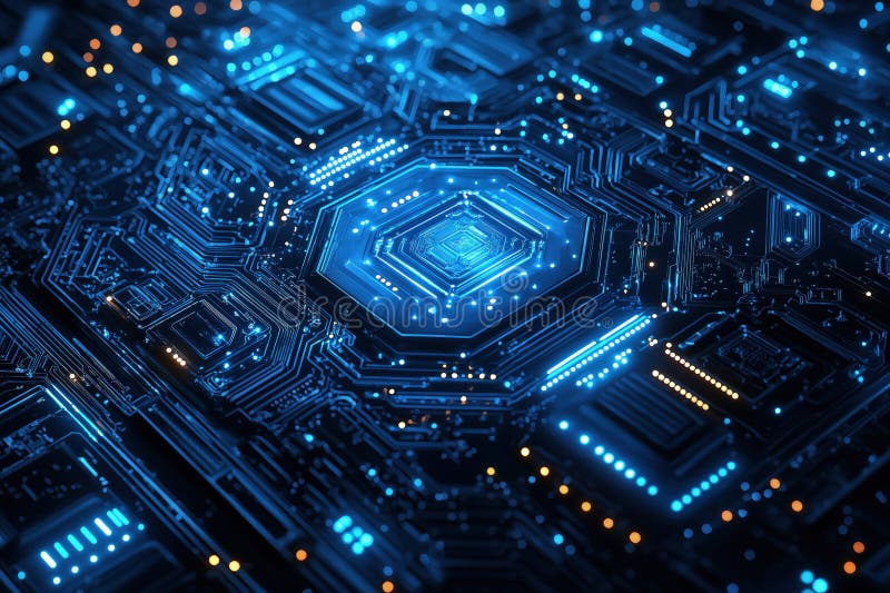 A Futuristic Blue Abstract Technology Background Featuring Digital ...