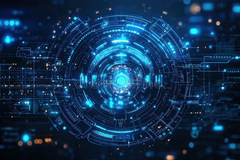 A Futuristic Blue Abstract Technology Background Featuring Digital ...