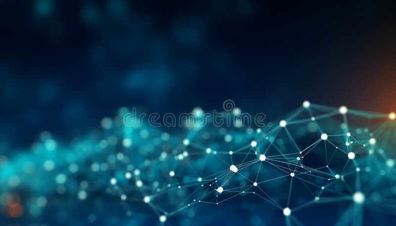 Futuristic Blue Backdrop Connects Technology, Science, and Global ...