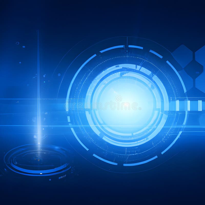 Futuristic Blue Background with a Circular Light in the Middle Stock ...