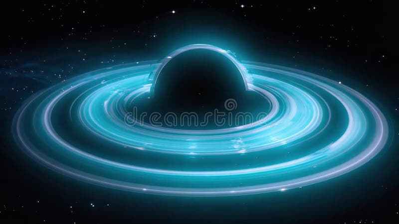 Futuristic Blue Black Hole in Space - Sci-Fi Background for Digital Art ...