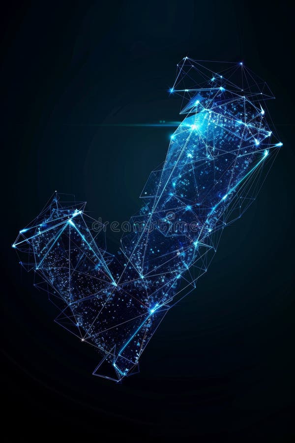 Futuristic Blue Checkmark in Digital Space Stock Illustration ...