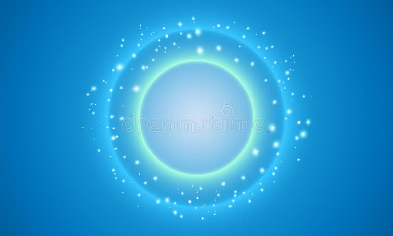 Futuristic Blue Circle Glowing Neon Light in Gradient Blue Background ...