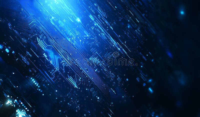 Futuristic Blue Circuit Board Digital Technology Abstract Background ...