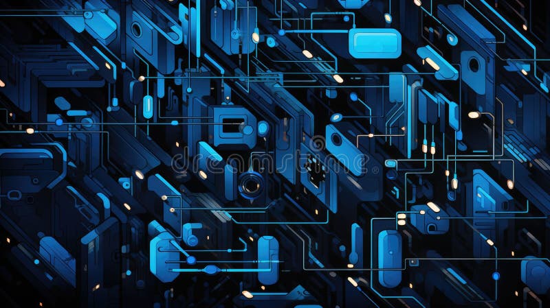 Futuristic Blue Circuit Board Technology Background Stock Image - Image ...