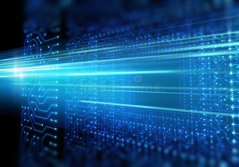 Blue Circuit Board Pattern Digital Seamless Background. Abstract ...