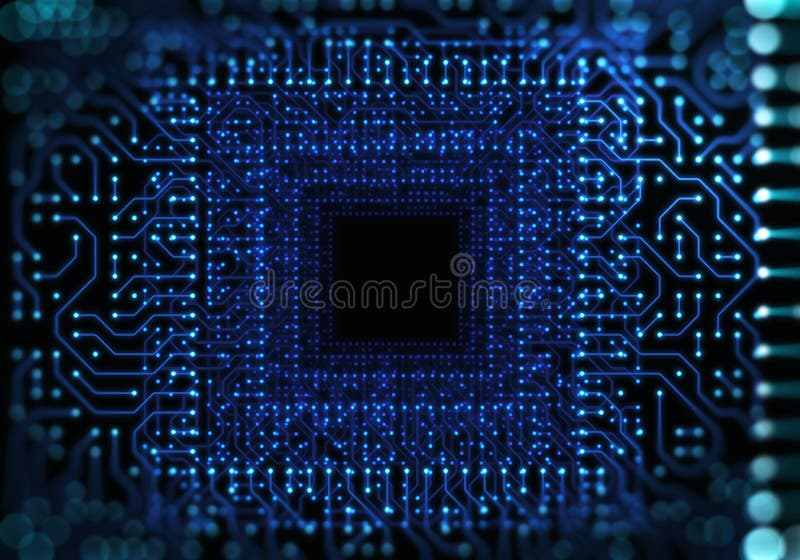 Blue Circuit Board Pattern Digital Seamless Background. Abstract ...