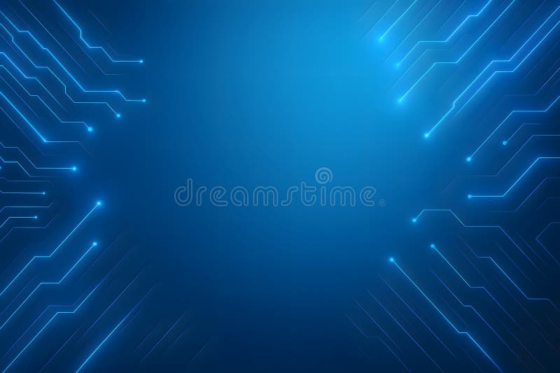 Futuristic Blue Circuit Technology Background with Digital Lines Stock ...