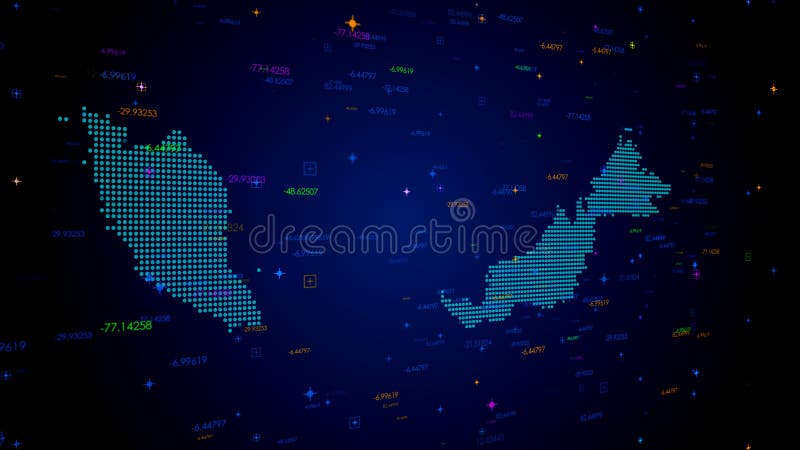 Futuristic Blue Colorful Shiny Digital Technology Hud Dots Mosaic Grid ...