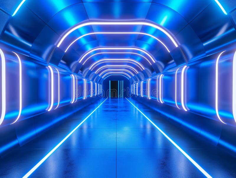 Futuristic Blue Holographic Interface Stock Image - Image of circular ...