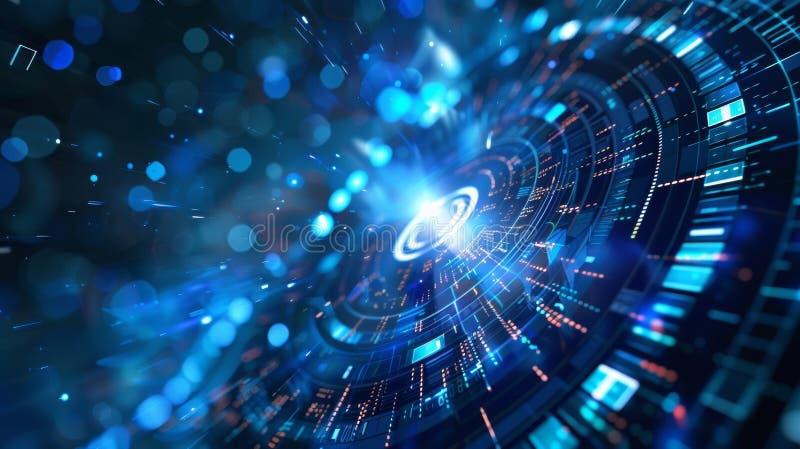 Futuristic Blue Data Visualization in Motion Stock Photo - Image of ...