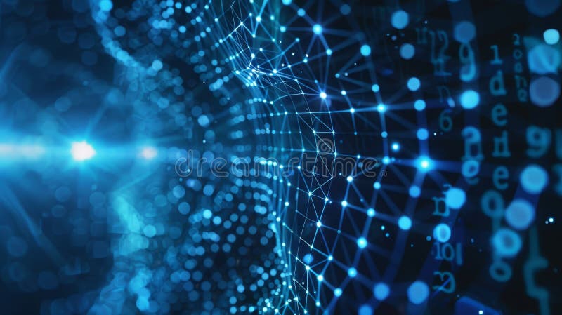 Futuristic Blue Digital Background with Glowing Circular Elements for ...