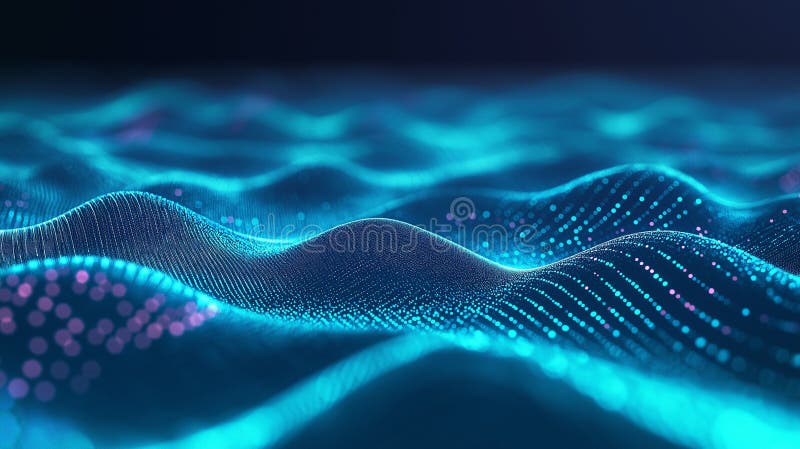 Futuristic Blue Digital Landscape, with Glowing Lines and Data Streams ...