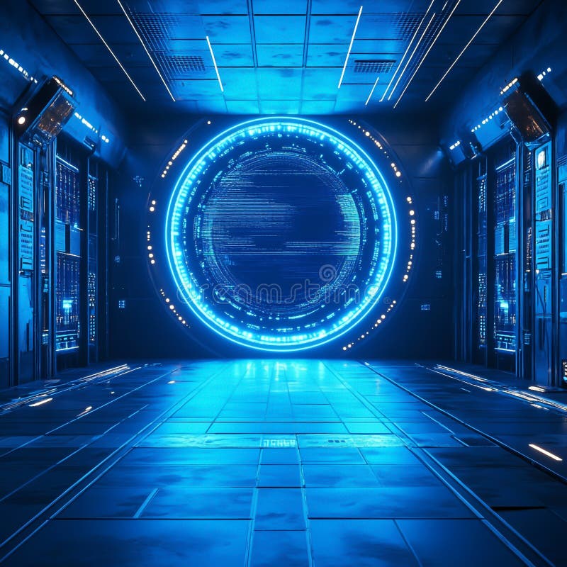 Portal Emitting Holographic Projections Stock Illustrations – 3 Portal ...