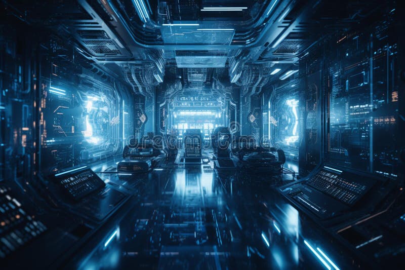 Futuristic Blue Digital Tech Structure Stock Photo - Image of ...