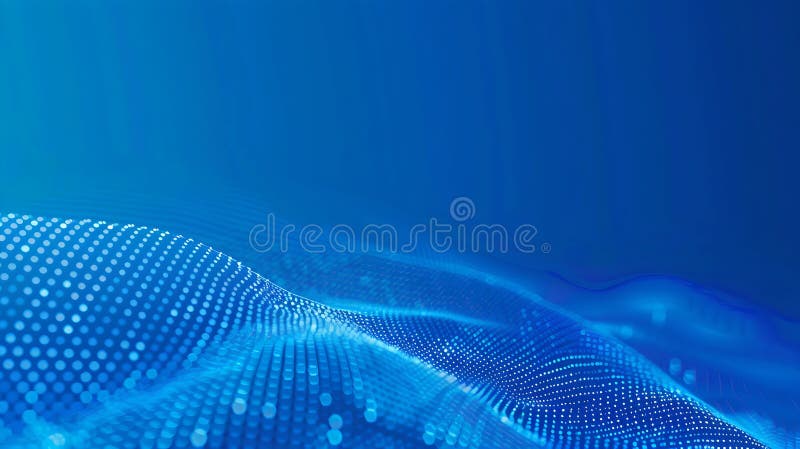 Abstract Blue Technology Background with Digital Waves. Futuristic Tech ...