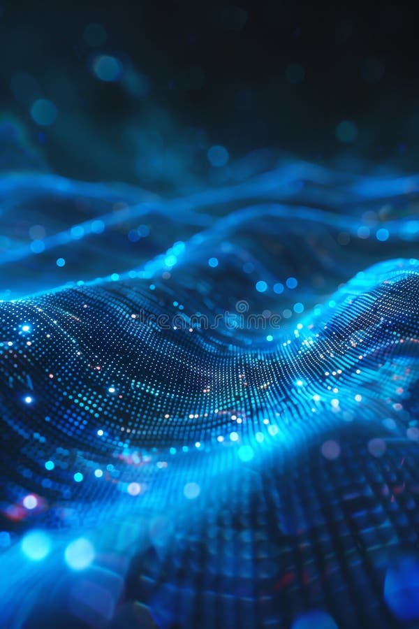 Futuristic Blue Digital Waves Background Stock Illustration ... Futuristic Blue Digital Waves Background Stock Illustration ...