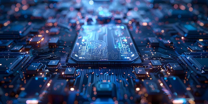 A Futuristic Blue Energy Chip Emitting Power in a Surreal Display of ...