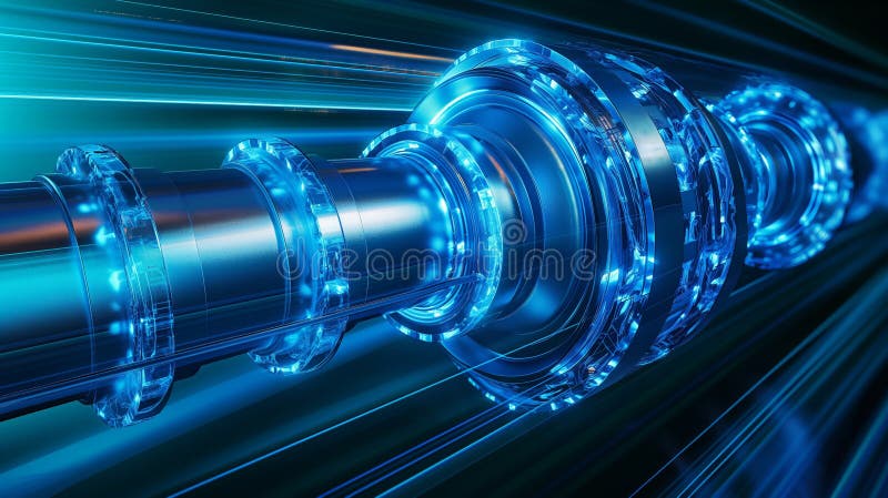 Futuristic Blue Energy Conduit Stock Photo - Image of blue, sleek ...