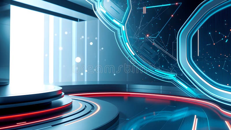 Futuristic Blue Energy Lines Glow with Motion through Abstract ...