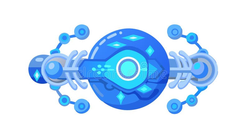 Futuristic Blue Energy Orb or Portal with Glowing Core Vector, Vector ...