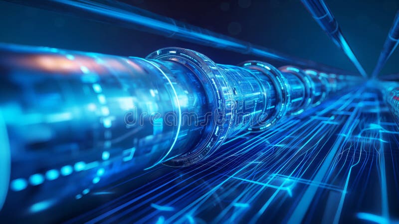 Futuristic Blue Energy Pipeline Stock Image - Image of intricate, scifi ...