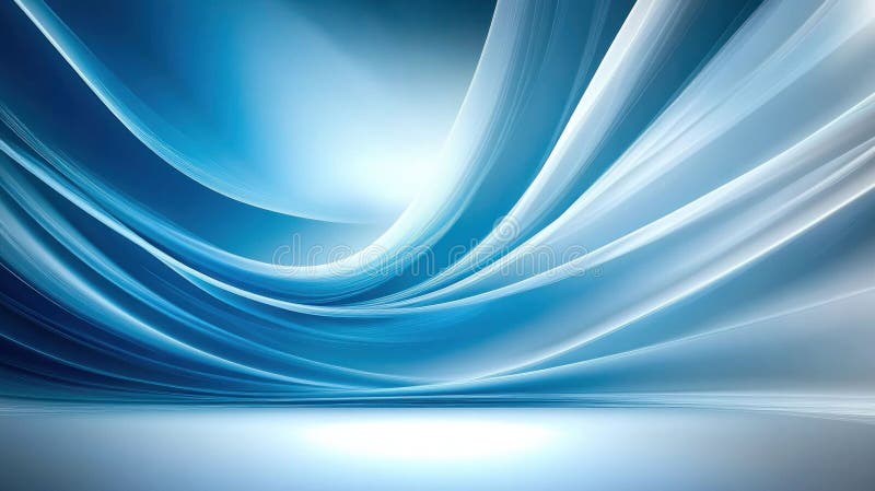 Futuristic Blue Flowing Curves and Light Streaks Background Stock ...