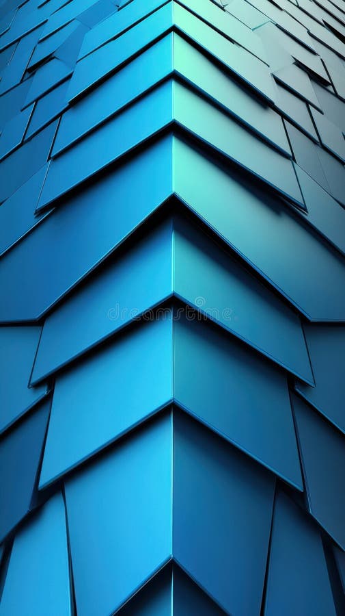 Futuristic Blue Geometric Pattern with Overlapping Tiles Creates a ...
