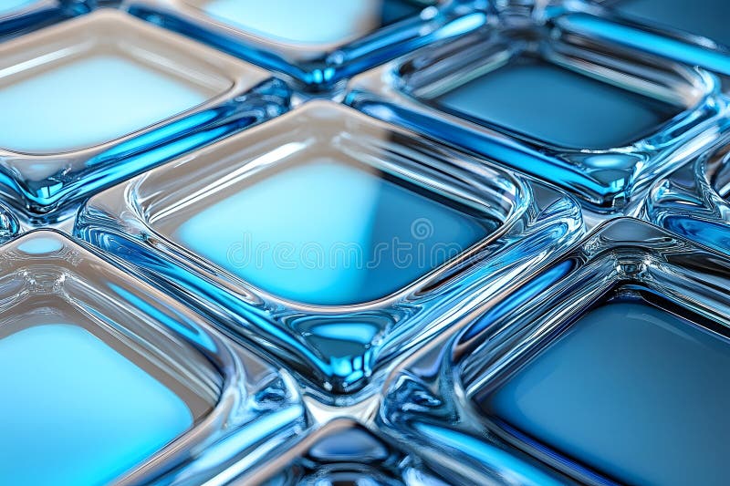 Futuristic Blue Glass Abstract Art for Modern Interior Design and ...