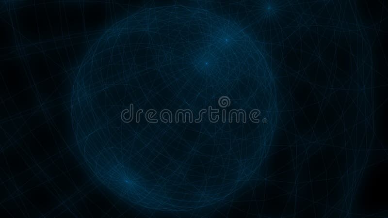 Futuristic Blue Globe Matrix Floating in Space Abstract Stock ...