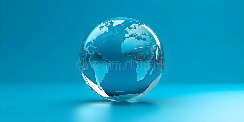 Futuristic Blue Globe Symbolizes Global Connectivity in Stylish CGI ...
