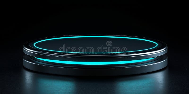 Futuristic Blue Glowing Ring Stock Illustration - Illustration of round, concept: 361996739