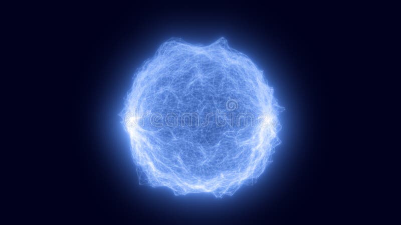 Futuristic Blue Glowing Sphere Made of Light Filaments, Floating in ...
