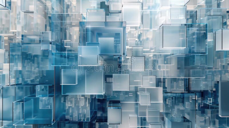 Futuristic Blue & Grey Glossy Squares Tech Banner Design, Ai Generated ...