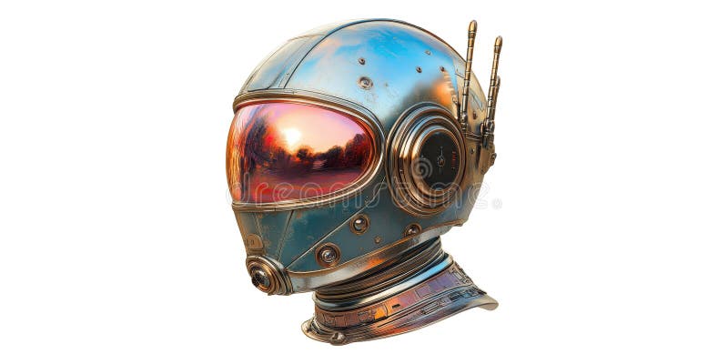 Futuristic Blue Helmet with Metallic Design Isolated on Transparent ...