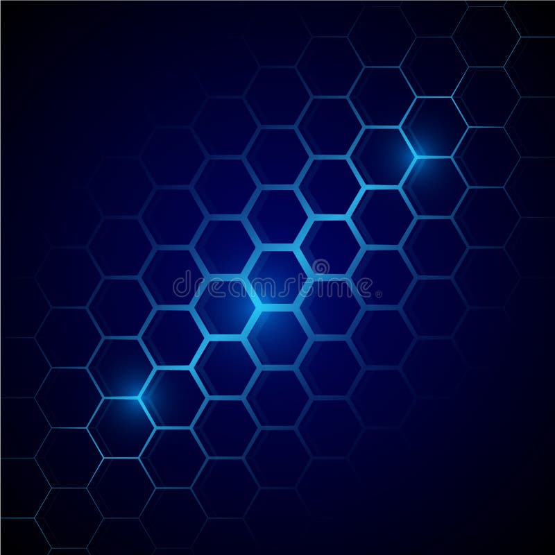 Futuristic Blue Honeycomb Pattern. Hexagonal Conceptual Background ...
