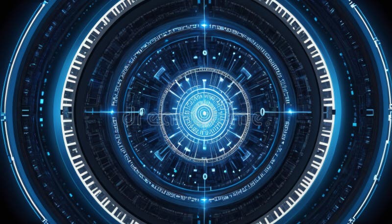 Futuristic Blue Tech Interface Stock Photo - Image of modern, circuit ...