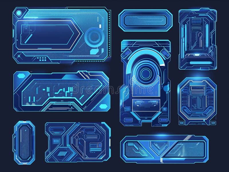 Futuristic Blue Interface Panels Stock Image - Image of futuristic ...