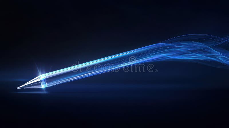 Futuristic Blue Light Pen on Dark Background for Creative Design and ...