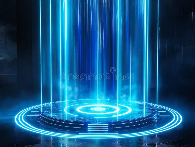 Futuristic Blue Light Portal Stock Photo - Image of energy, hightech ...