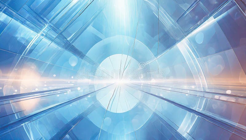 Futuristic Blue Modern Background with Glass Shapes, Lights and Rays ...