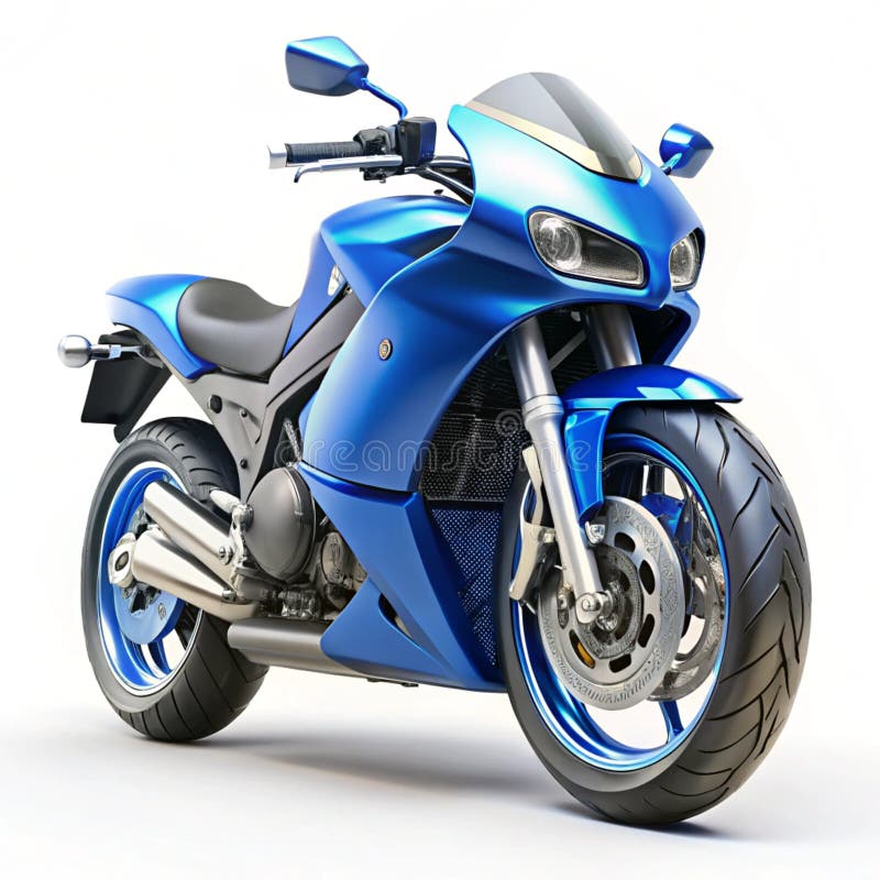Futuristic blue motorcycle stock illustration. Illustration of hightech ...