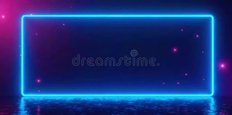 Futuristic Blue Neon Border, Streaming Overlay , Gui, Technology Stock ...